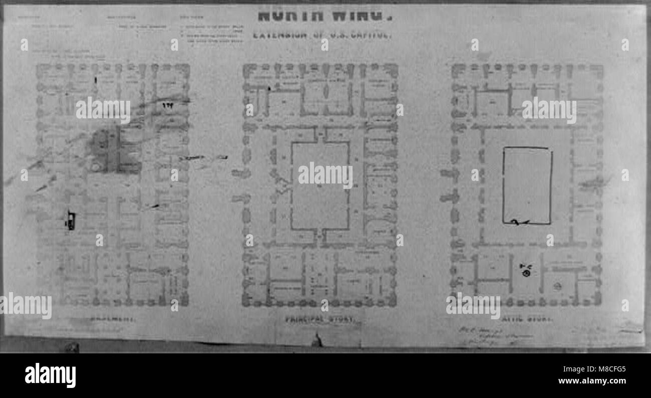 An image showing the extension of the U.S. Capitol's north wing, part ...