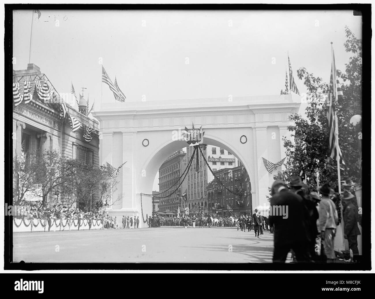 This photograph captures various views of a parade featuring the First ...