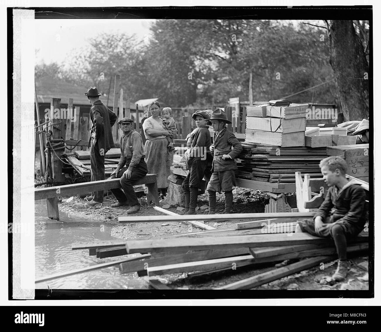 An image depicting a flood, with details of the water levels and ...