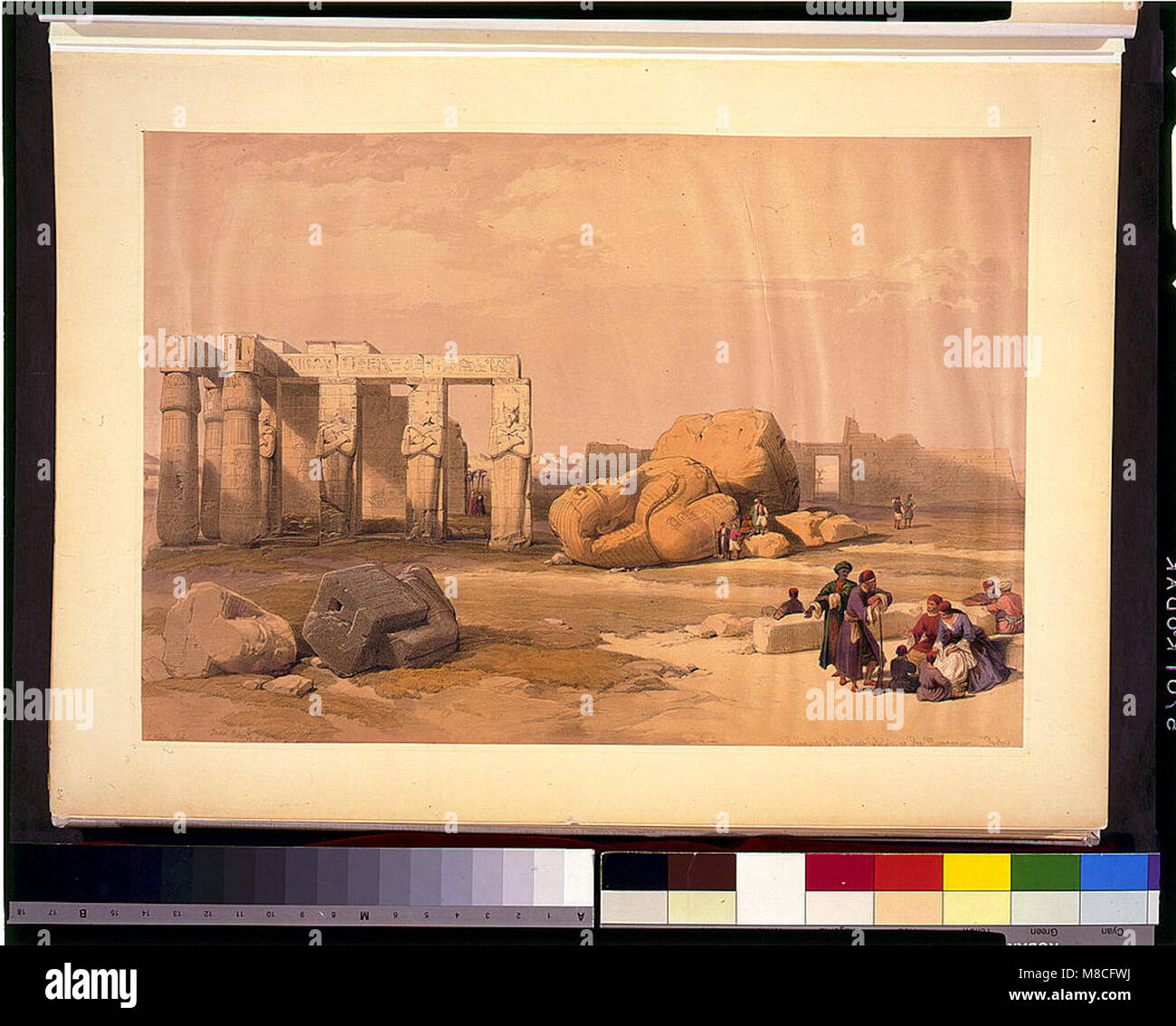 The image shows fragments of the great colossus at the Memnonium in ...