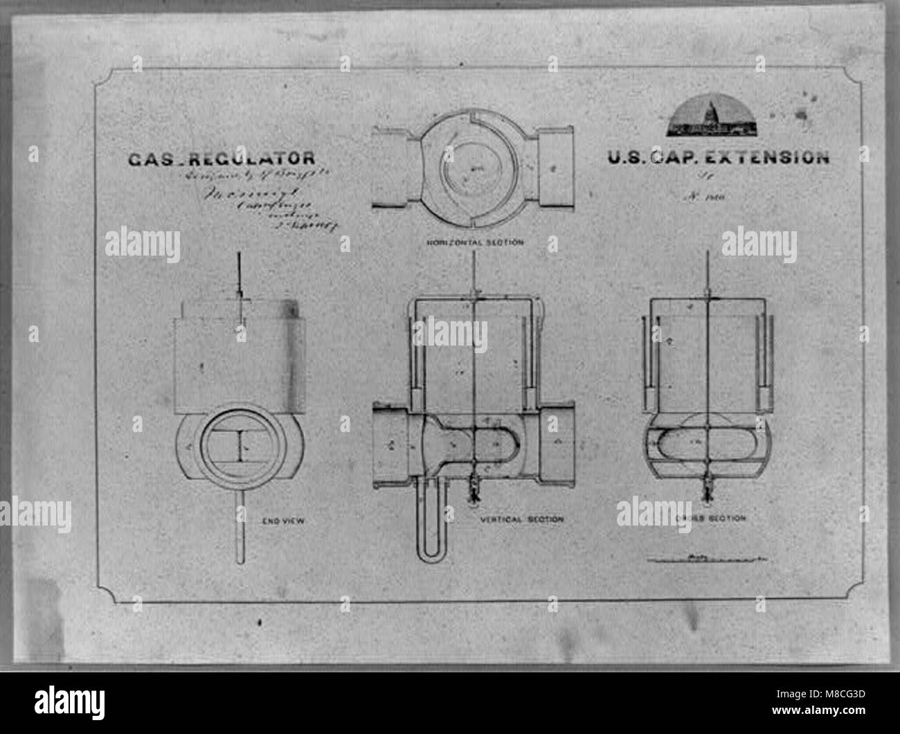 A technical photograph showing a gas regulator, illustrating its design ...