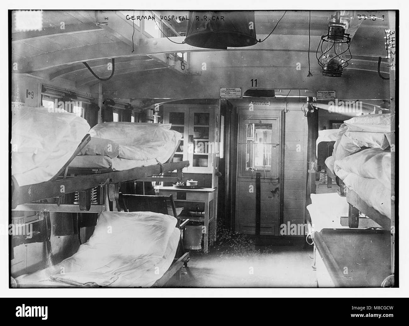 This image shows the German Hospital railroad car, designed for ...