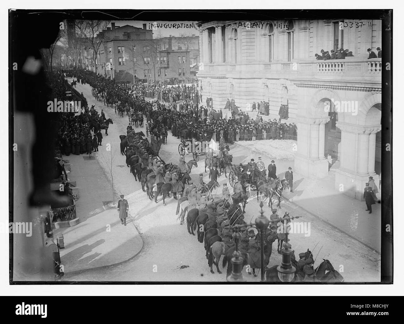 The inauguration ceremony in Albany on January 1, 1915, capturing the ...