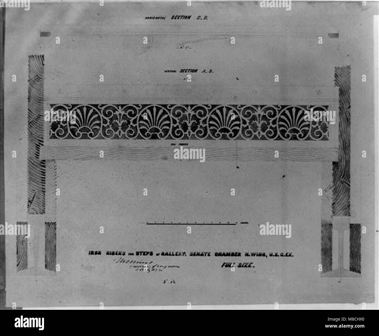 Iron risers for steps of gallery, Senate Chamber, n.w Stock Photo - Alamy