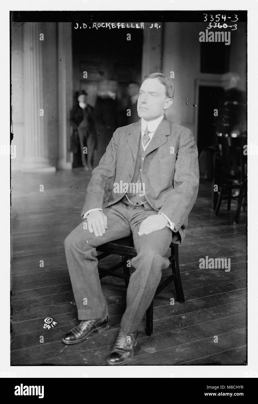 A photograph of J.D. Rockefeller Jr., a prominent American businessman ...