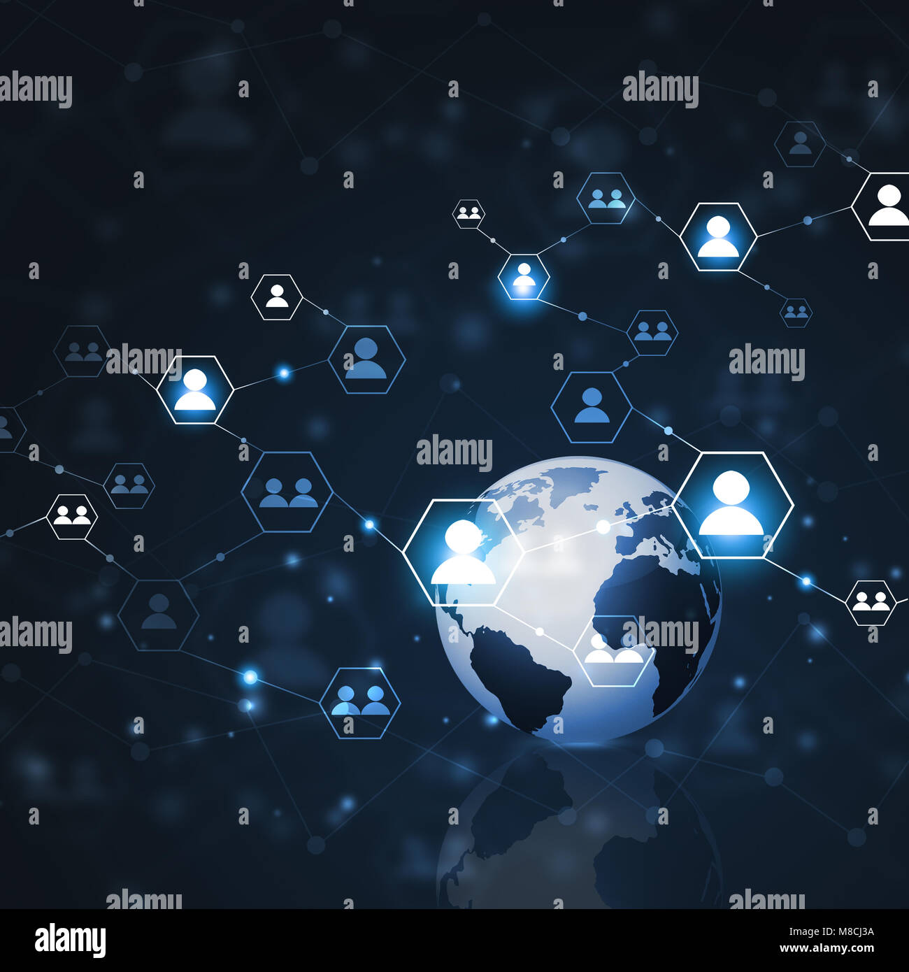 network concept global web people connections technology background ...