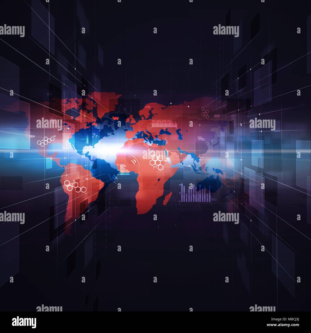 abstract technology concept interface communication digital background ...