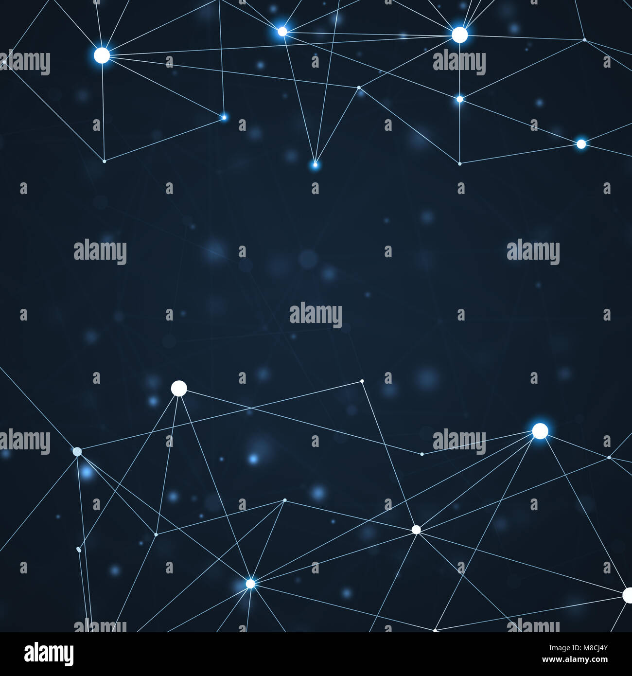 network concept abstract web connections technology blue background ...