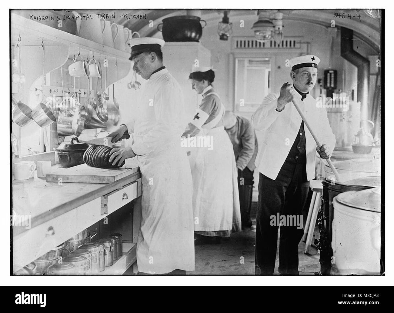 This image captures the kitchen of the Kaiserin's Hospital Train, which ...