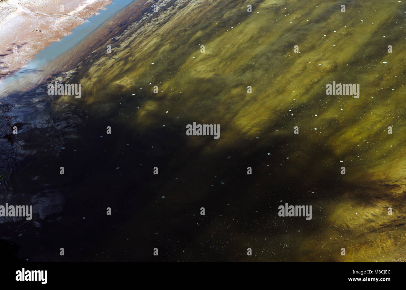 pollution of surface water channel and waste water from factories Stock ...