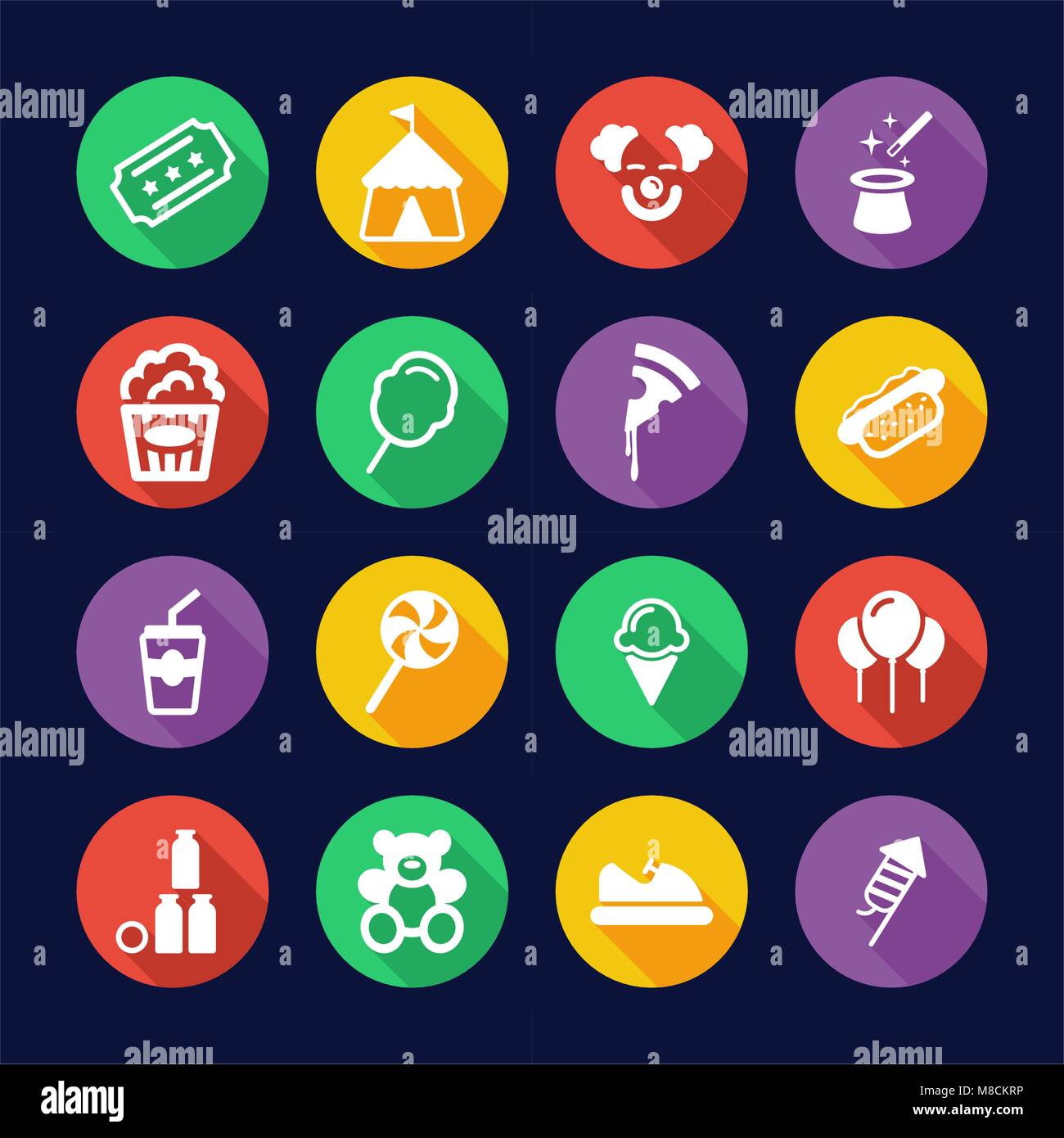 Fair Icons Flat Design Circle Stock Vector Image & Art - Alamy