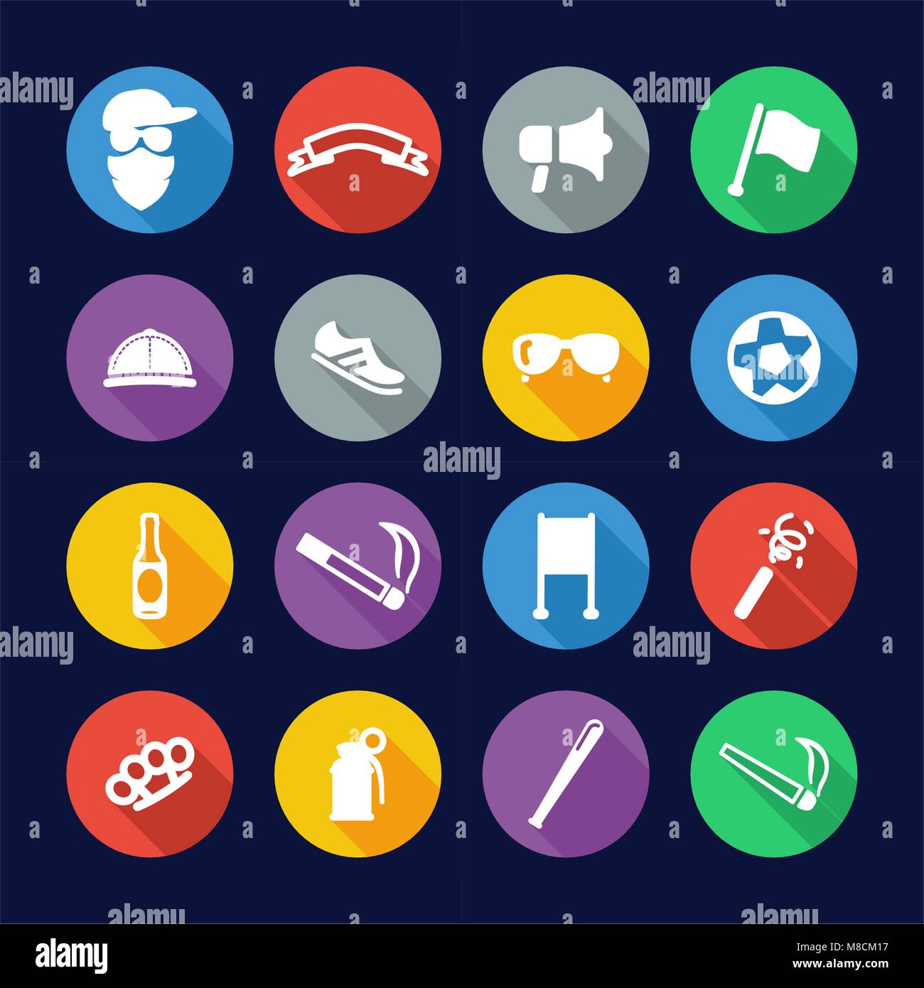 Fan Icons Flat Design Circle Stock Vector Image & Art - Alamy