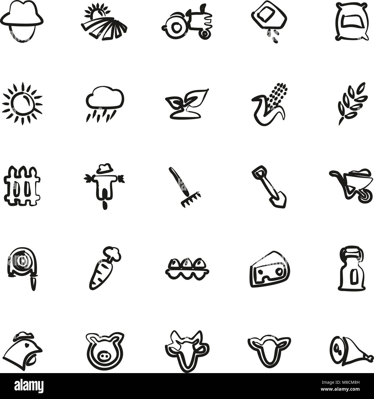 Farm Icons Freehand Stock Vector Image & Art - Alamy