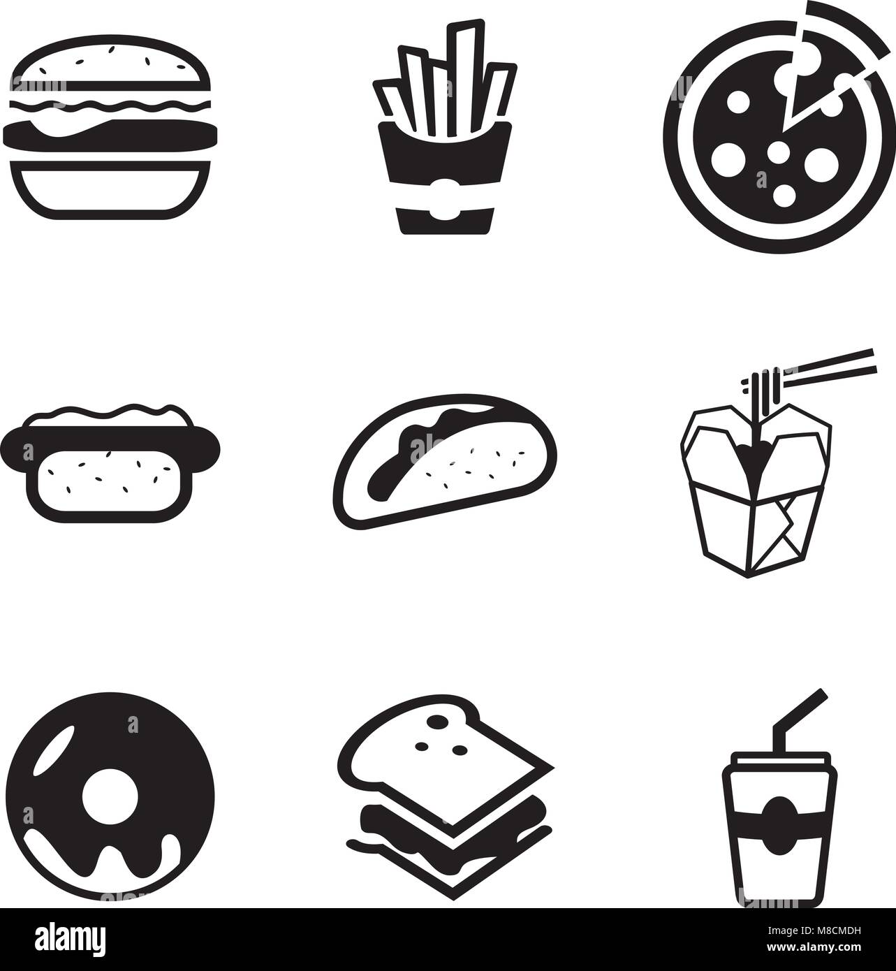 Fast Food Icons Stock Vector Image & Art - Alamy