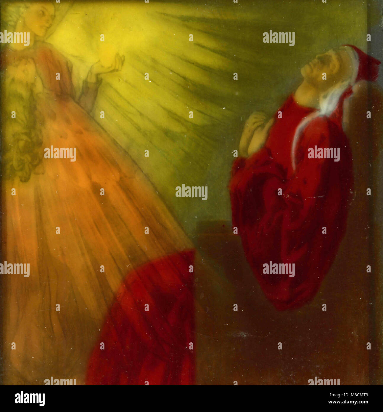 Dante's dream, illustration from La Vita Nova Stock Photo - Alamy