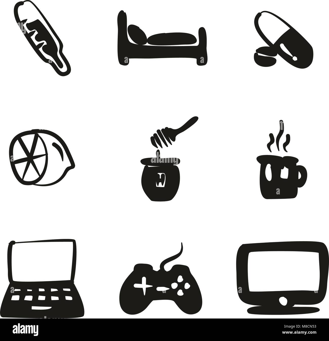 Sick laptop icon outline hi-res stock photography and images - Alamy