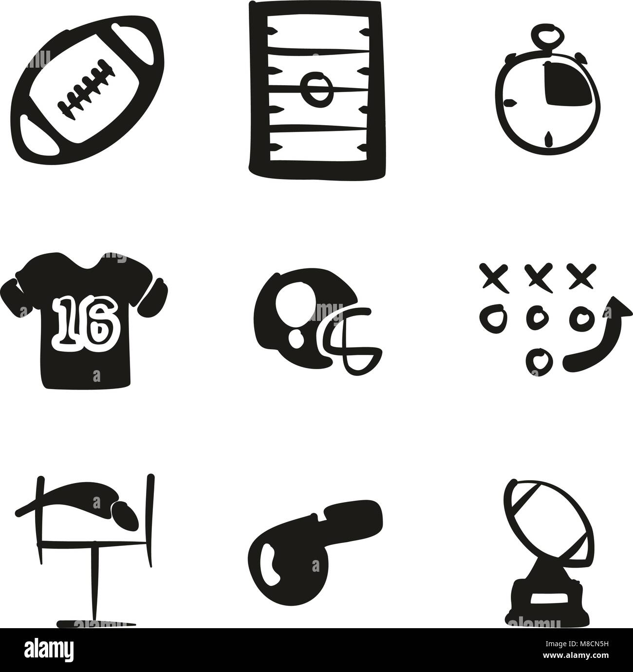 Football Icons Freehand Stock Vector Image & Art - Alamy