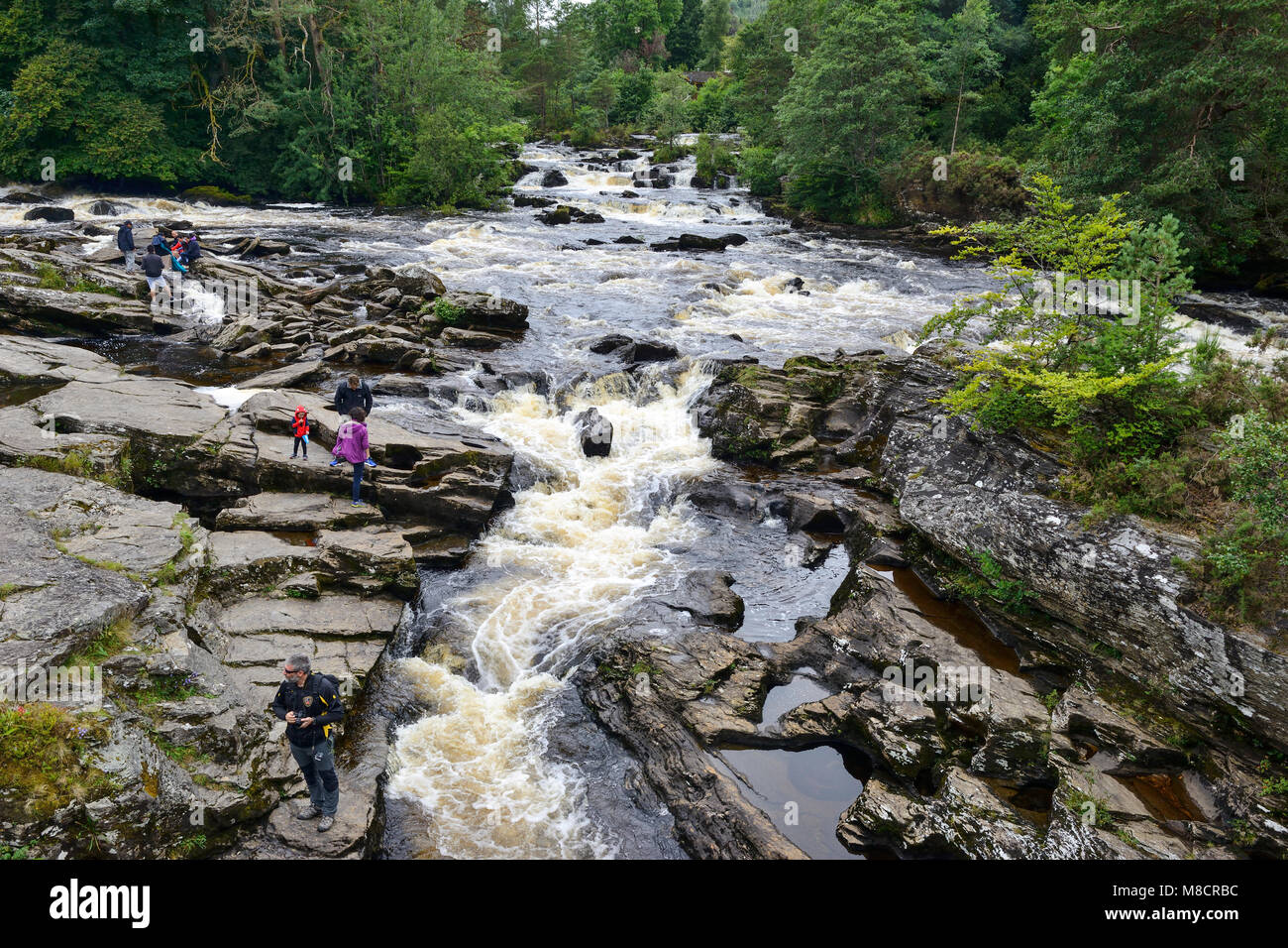 Falls of Dochart on the River Dochart at Killin in Perthshire, Scotland ...