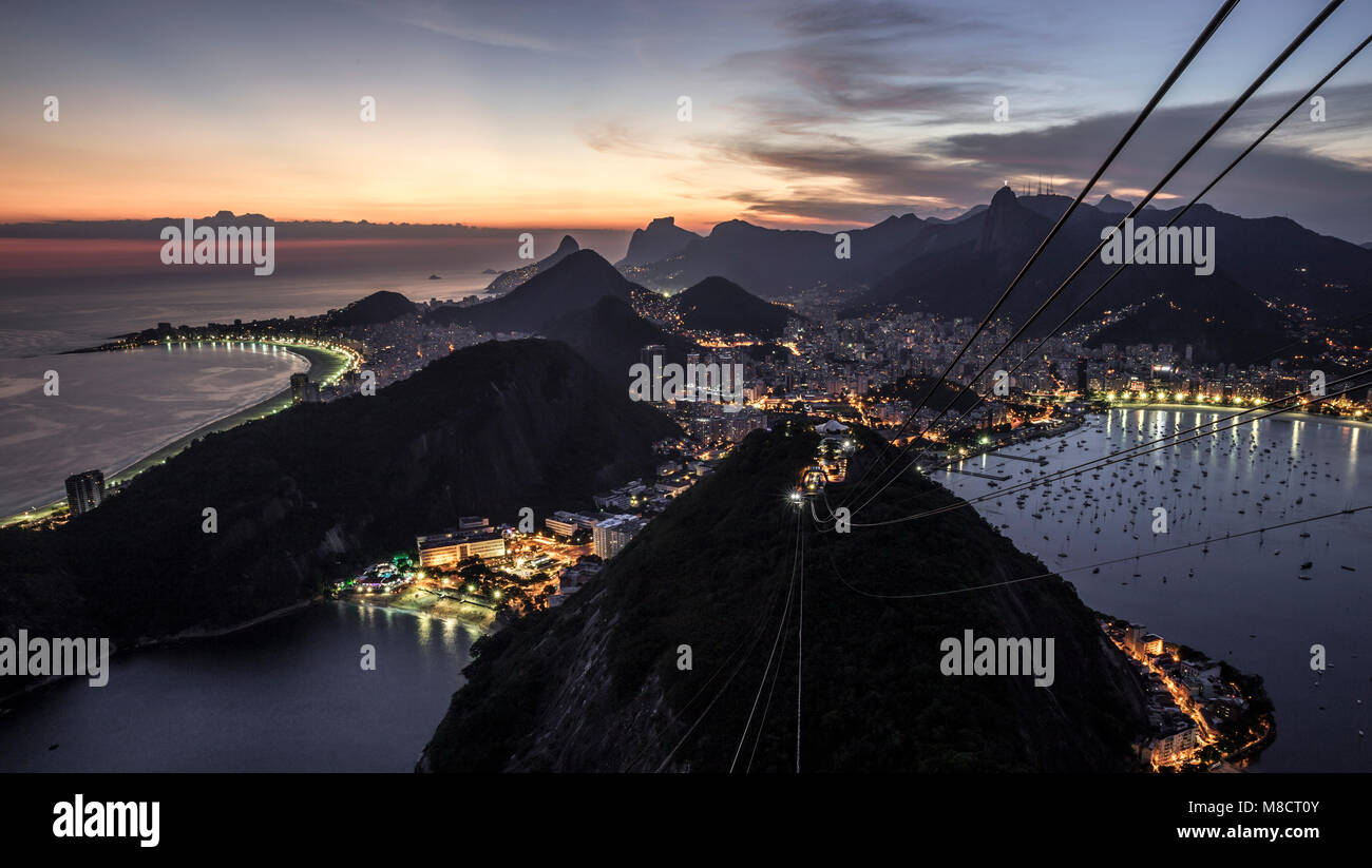 Night panorama of Rio de Janeiro, Brazil Stock Photo - Alamy