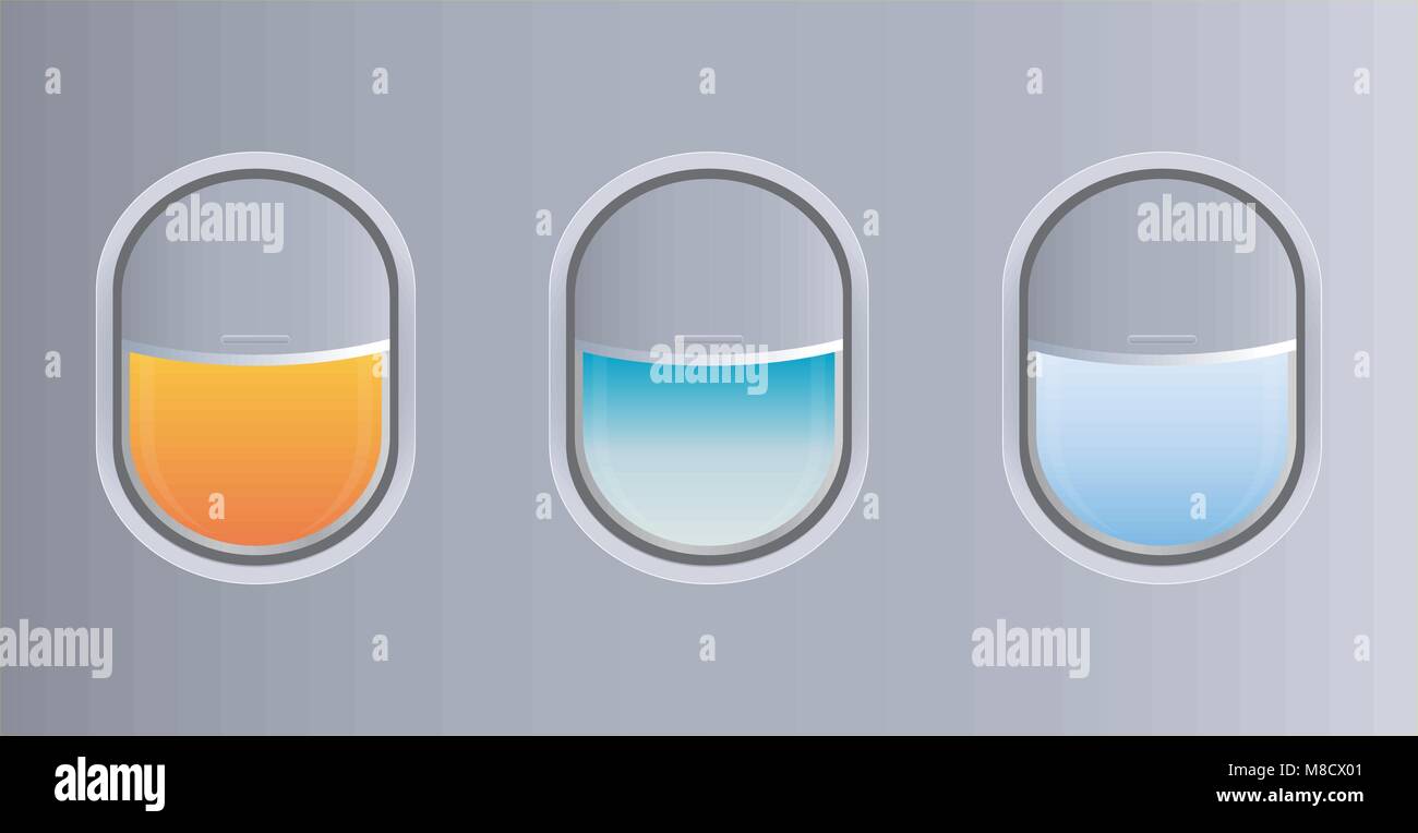 Half Close of Airplane Windows Vector and illustration Stock Vector ...