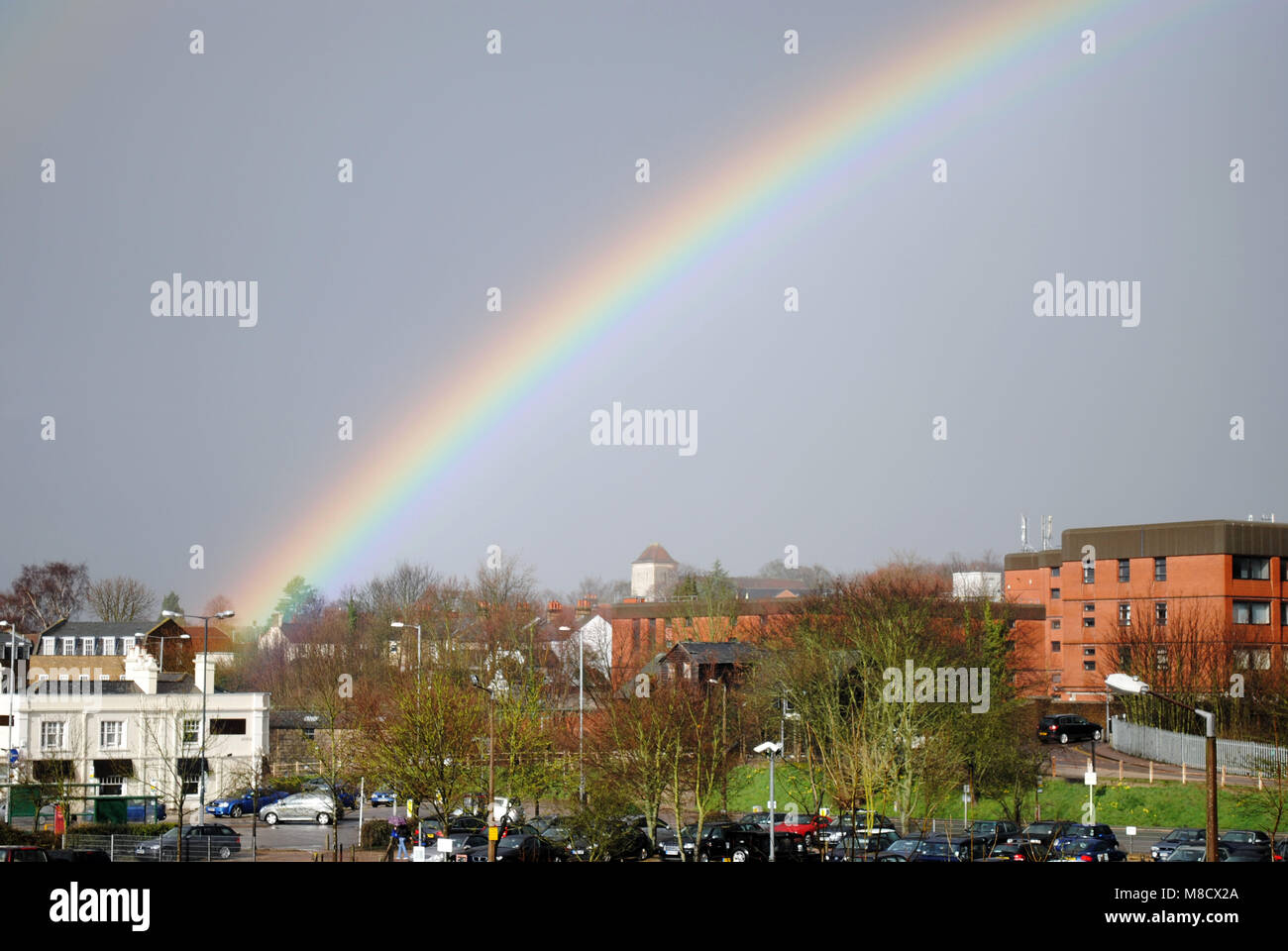 Rainbow in spring england hi-res stock photography and images - Alamy