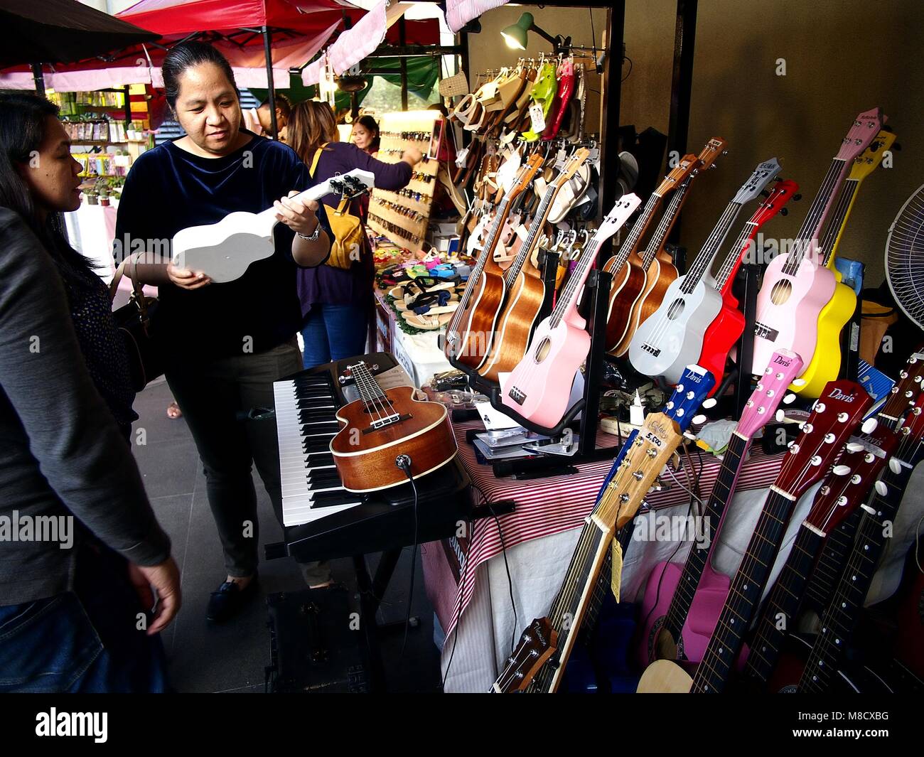 QUEZON CITY, PHILIPPINES - MARCH 9, 2018: Bazaar stalls in UP Town ...