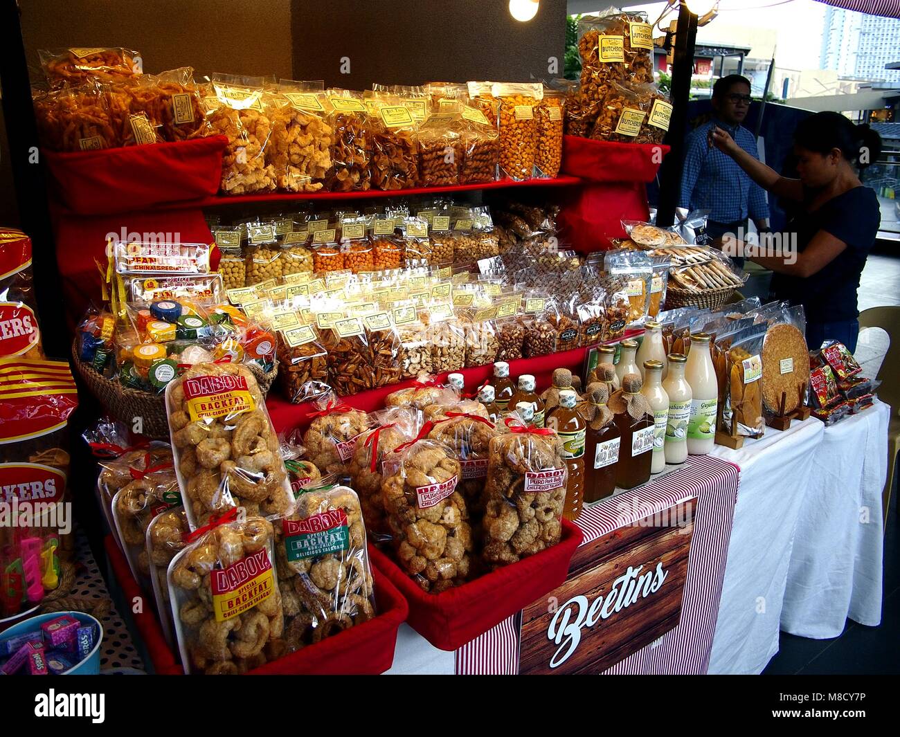 QUEZON CITY, PHILIPPINES - MARCH 9, 2018: Bazaar stalls in UP Town ...
