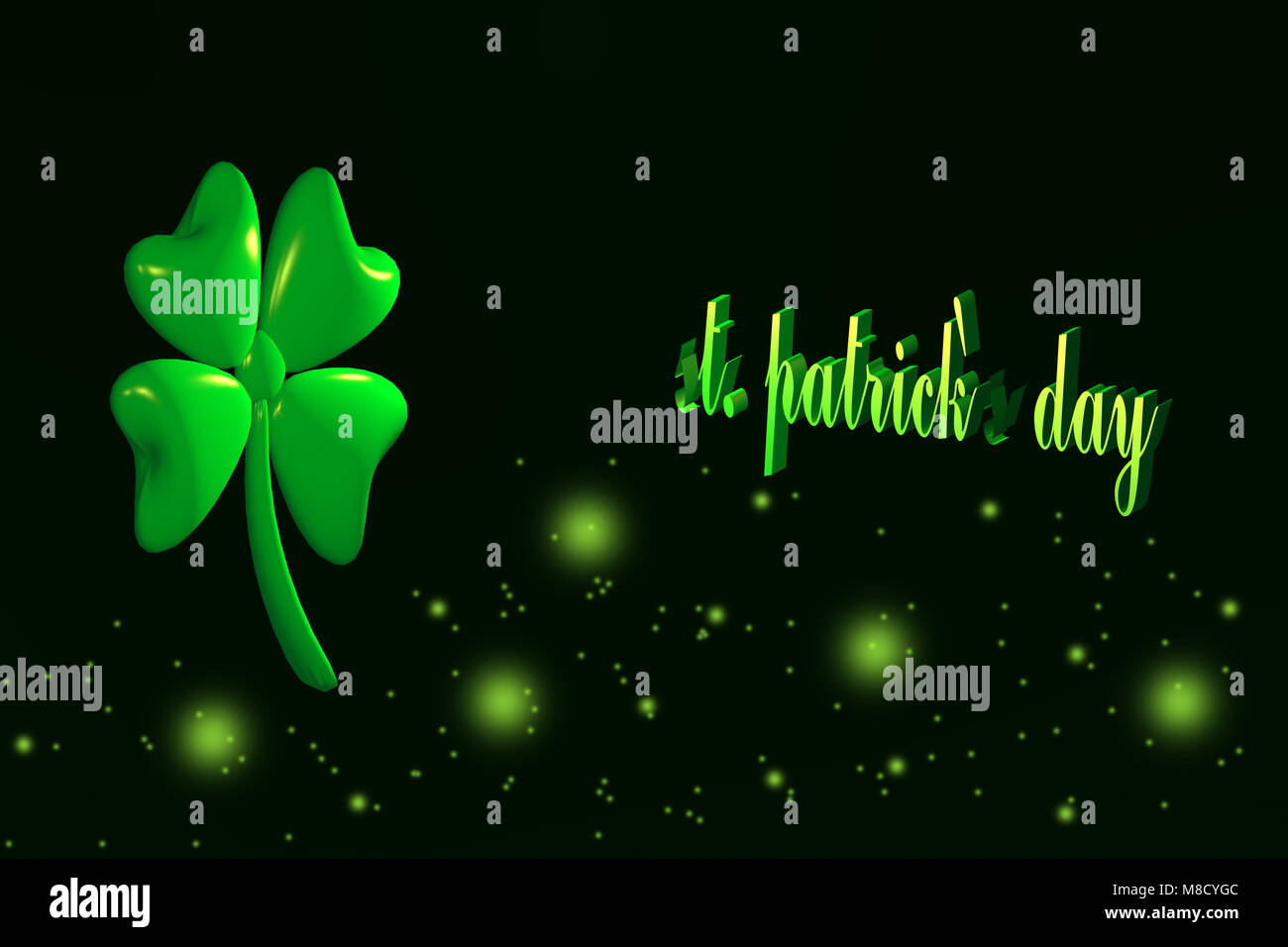 3d render four leaf clover hi-res stock photography and images - Alamy