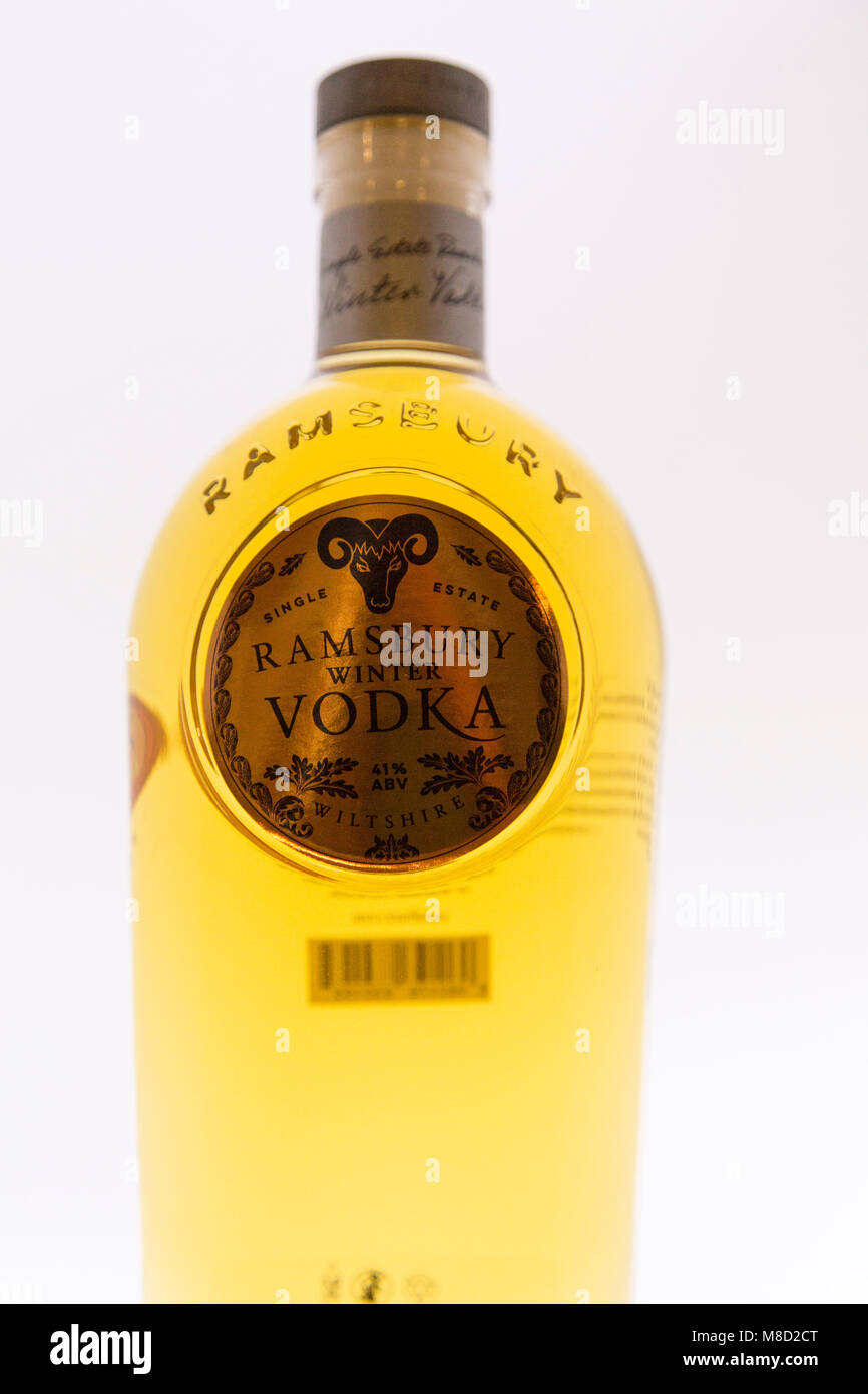 A bottle of Ramsbury Winter Vodka from the Ramsbury Brewing and ...