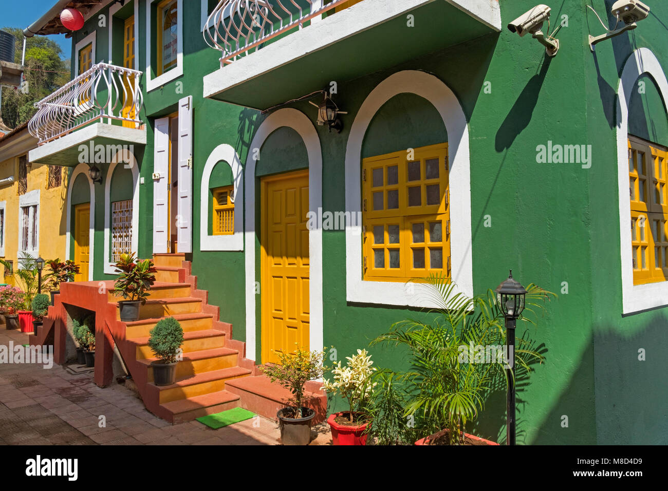 Colourful building Fontainhas Panjim Goa India Stock Photo - Alamy