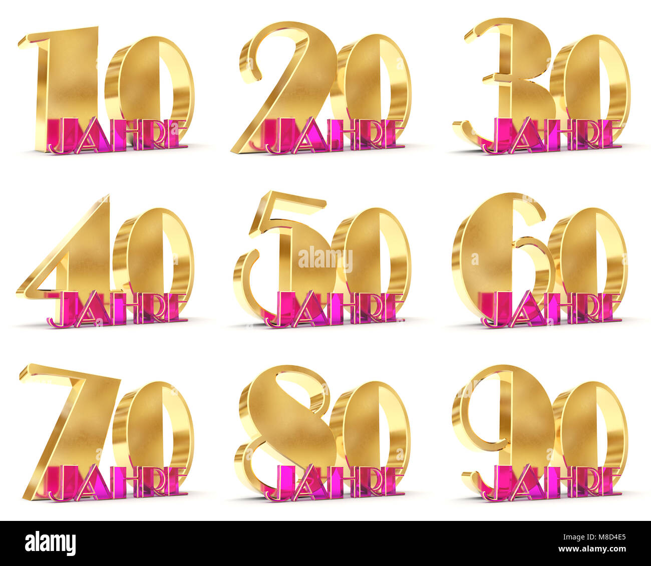 Set of Years celebration design. Anniversary golden number template ...