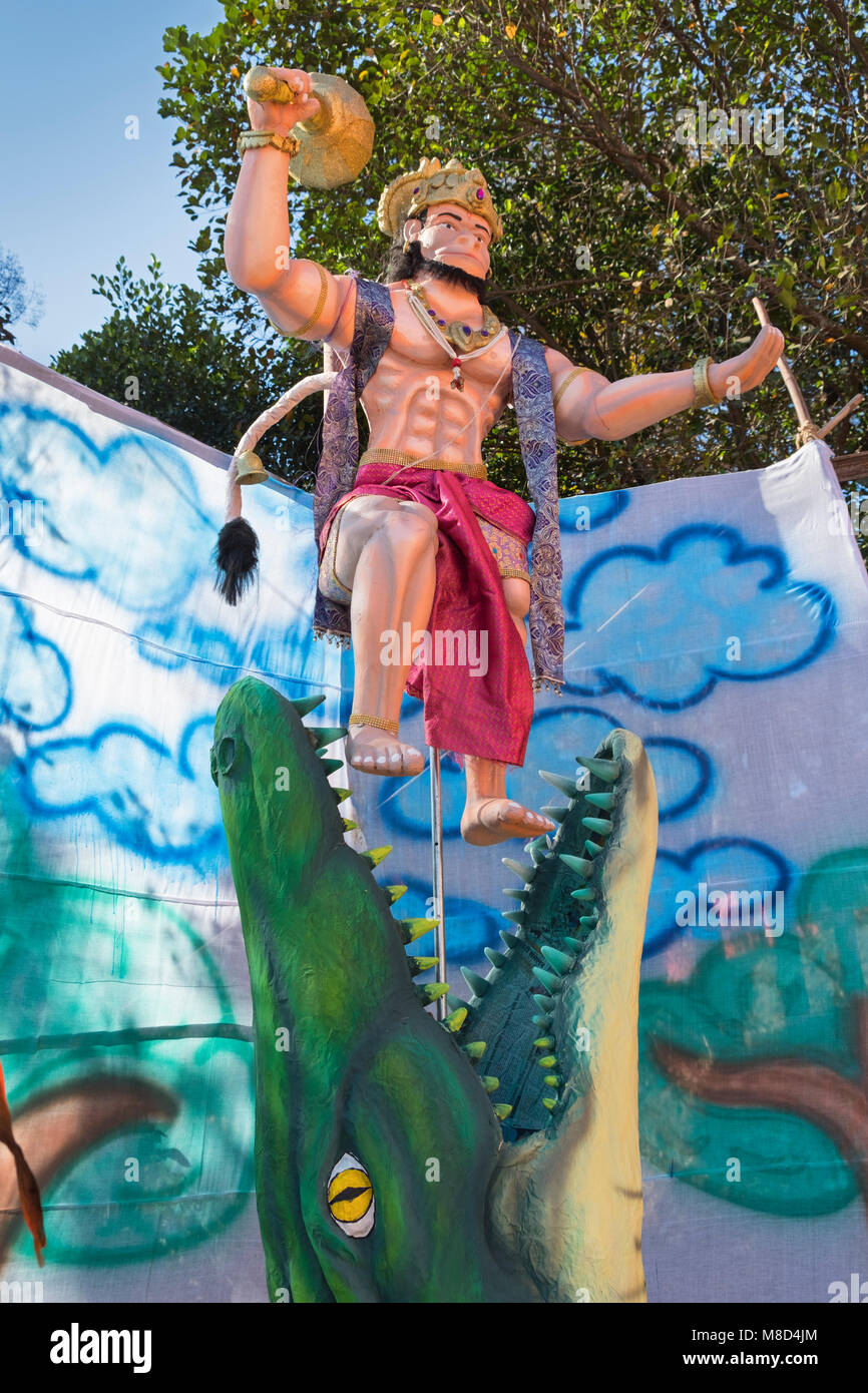 Hanuman statue Maruti Hindu Temple Altinho Panjim Goa India Stock Photo ...