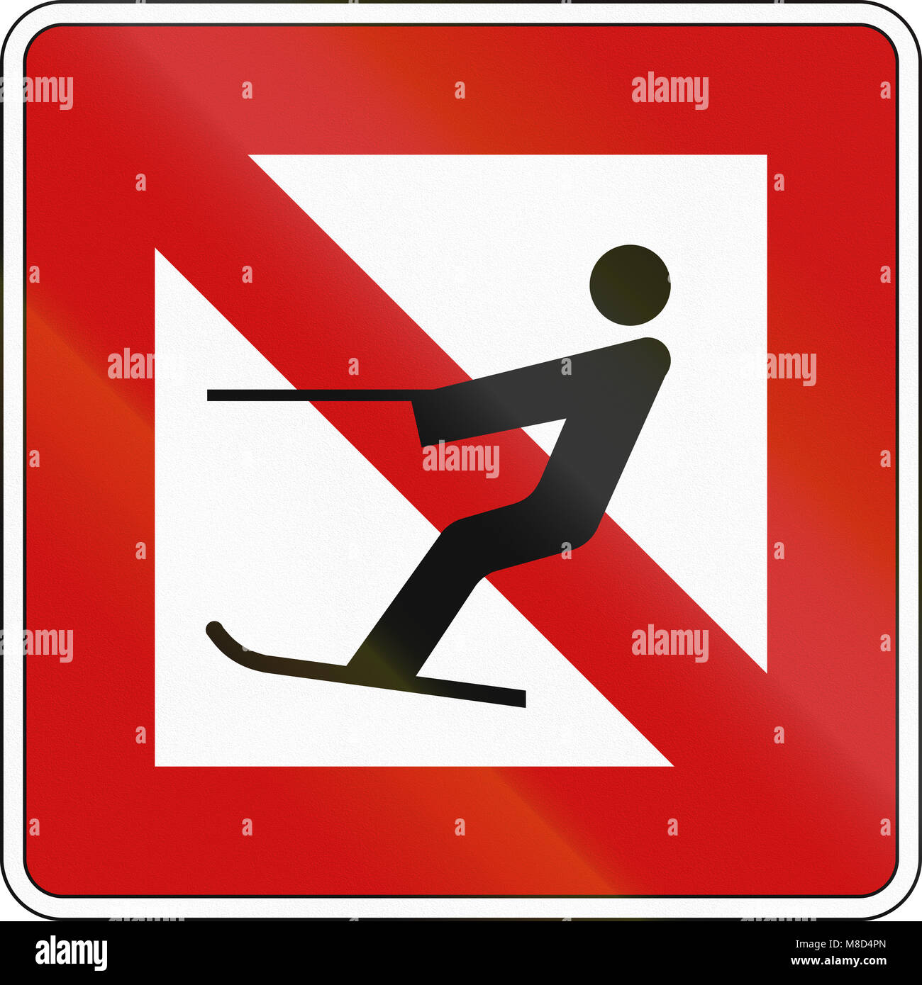 German inland water navigation sign - Water skiing is prohibited Stock ...