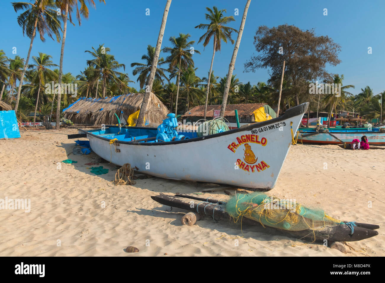 Fishing boats Colva Beach Goa India Stock Photo - Alamy