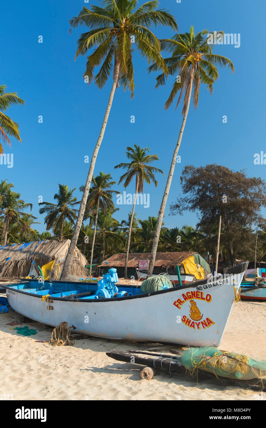 Fishing boats Colva Beach Goa India Stock Photo - Alamy