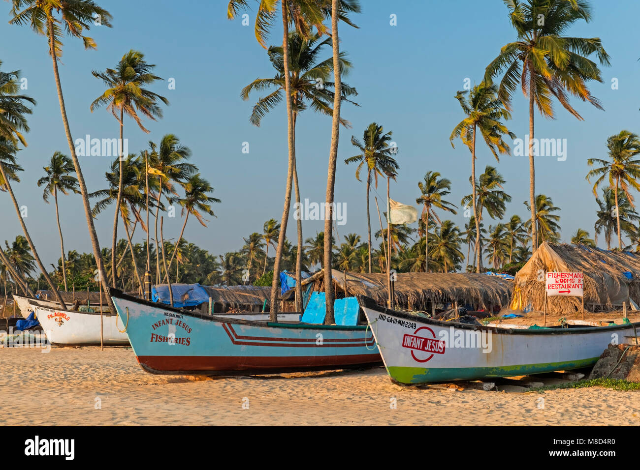 Fishing boats Colva Beach Goa India Stock Photo - Alamy