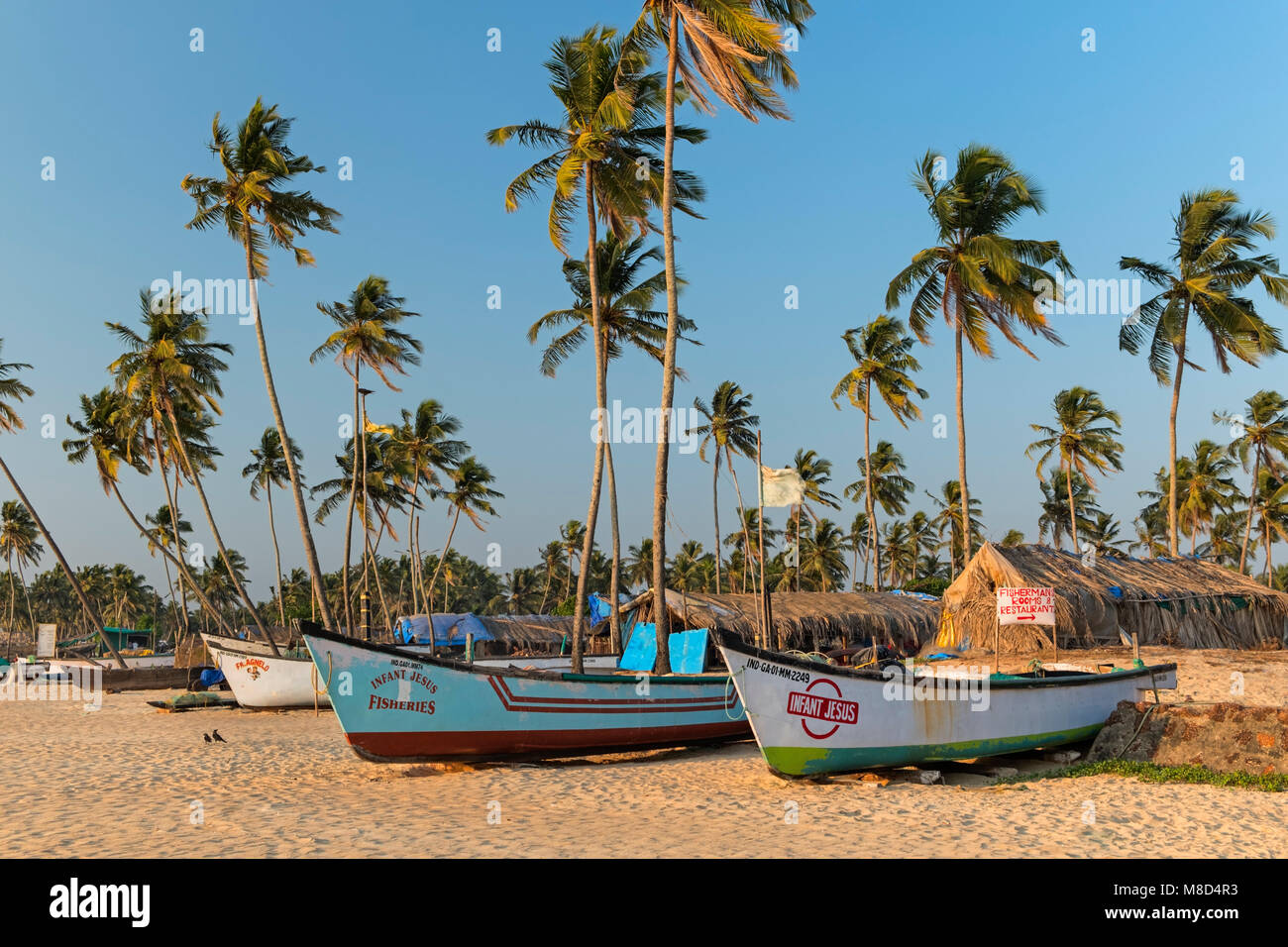 Fishing boats Colva Beach Goa India Stock Photo - Alamy