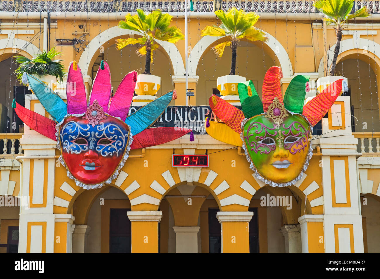 Town Hall with Carnaval masks Margao Goa India Stock Photo - Alamy