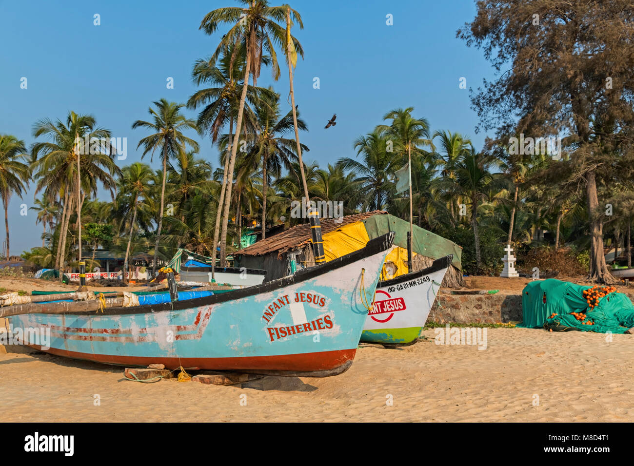 Fishing boats Colva Beach Goa India Stock Photo - Alamy