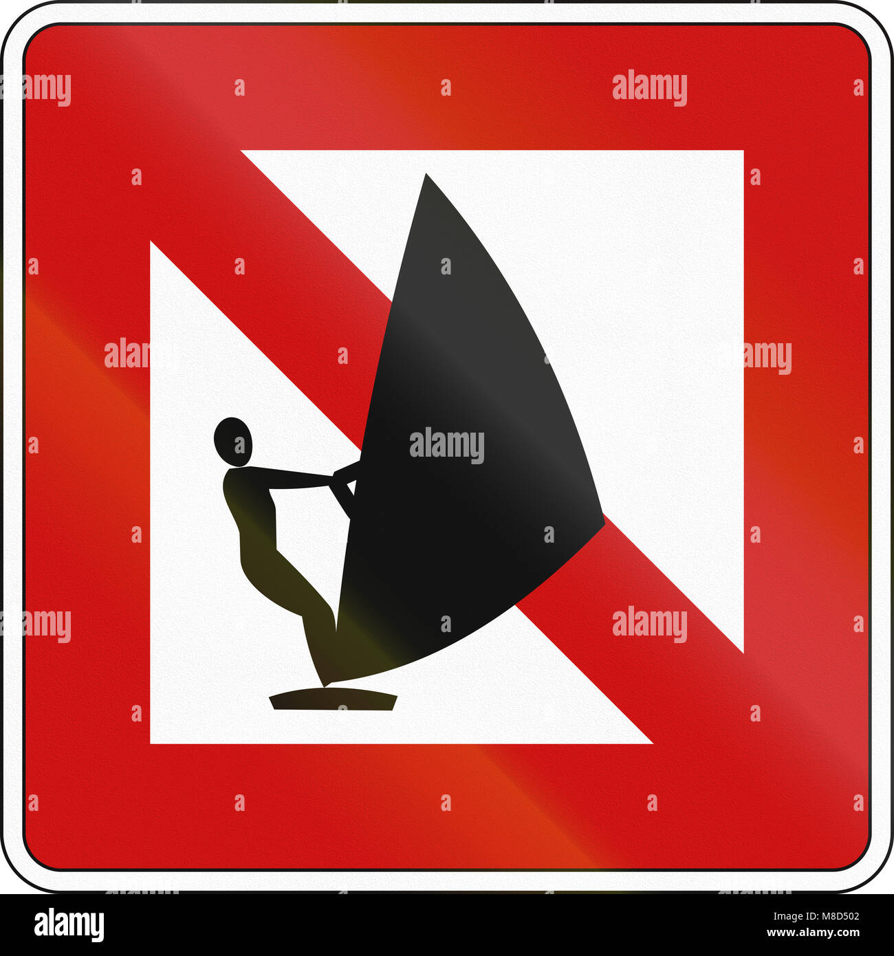 German inland water navigation sign - Surf-riding is prohibited Stock ...