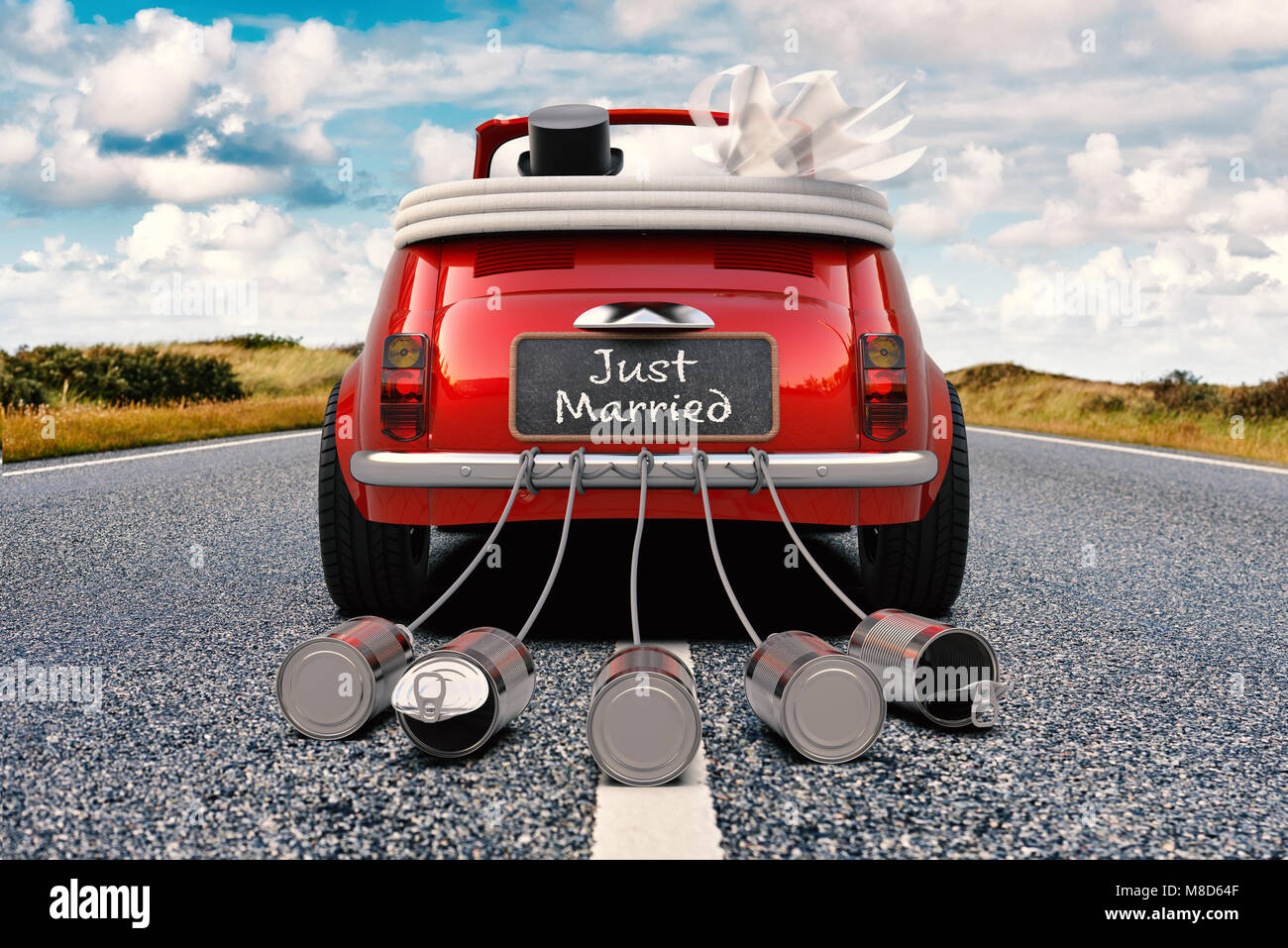 Just married car cans hi-res stock photography and images - Alamy