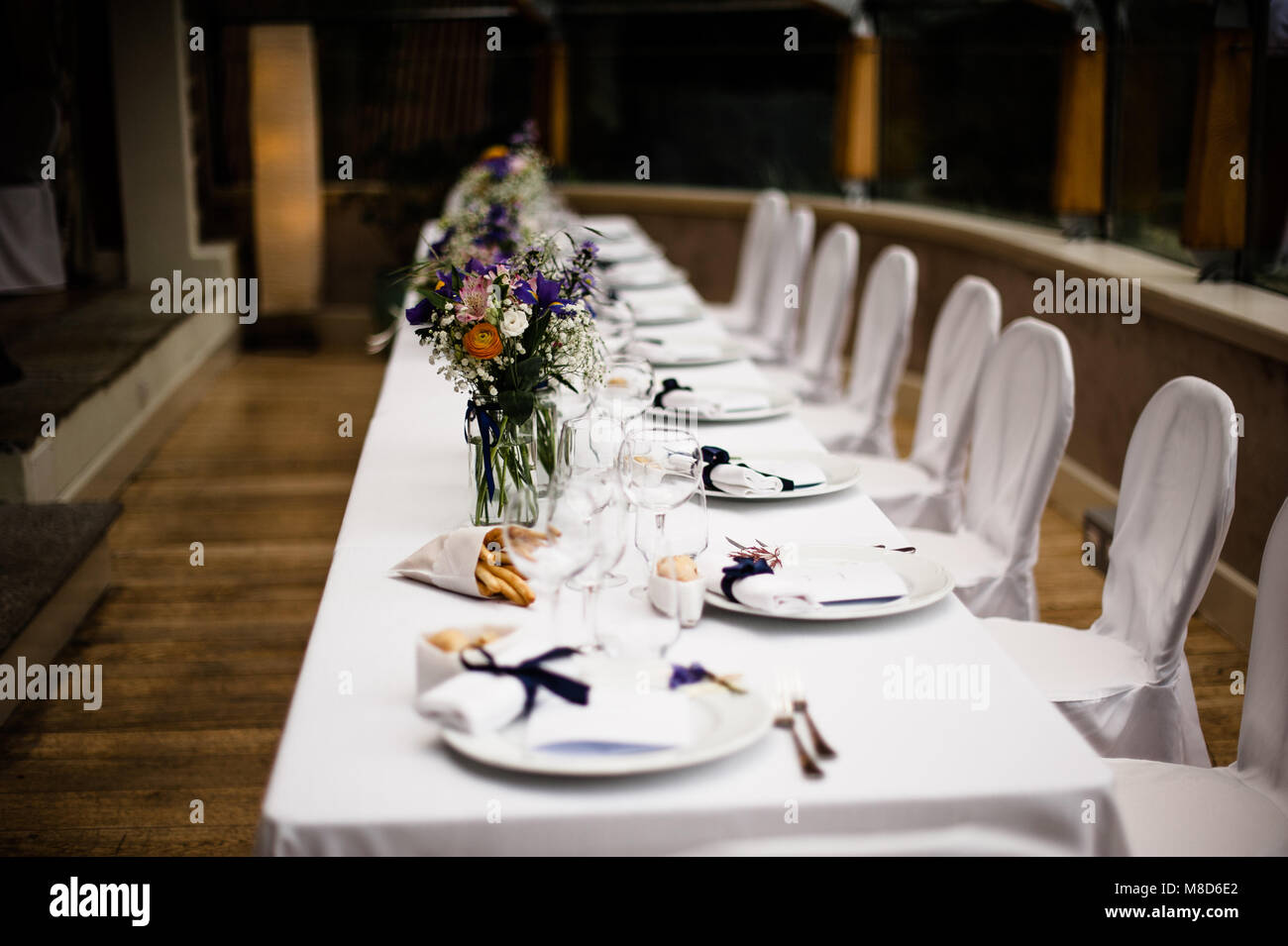 tables set for wedding gala dinner Stock Photo - Alamy