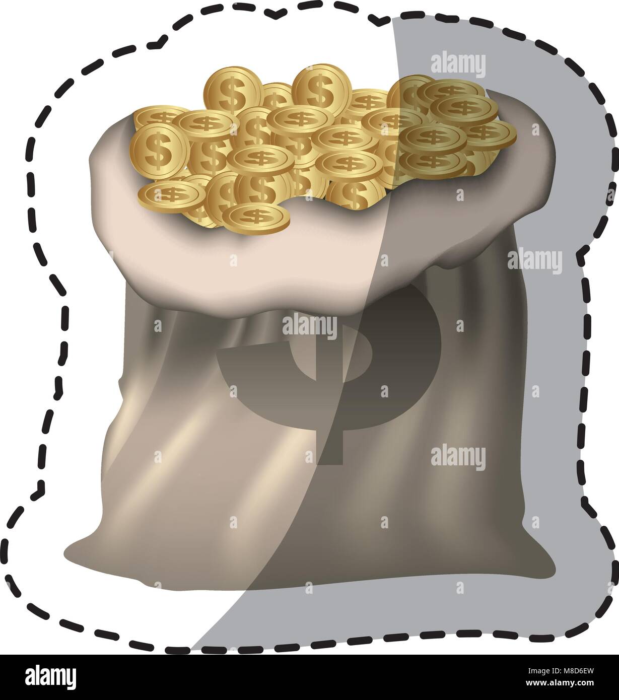 bank bag with coins inside Stock Vector Image & Art - Alamy