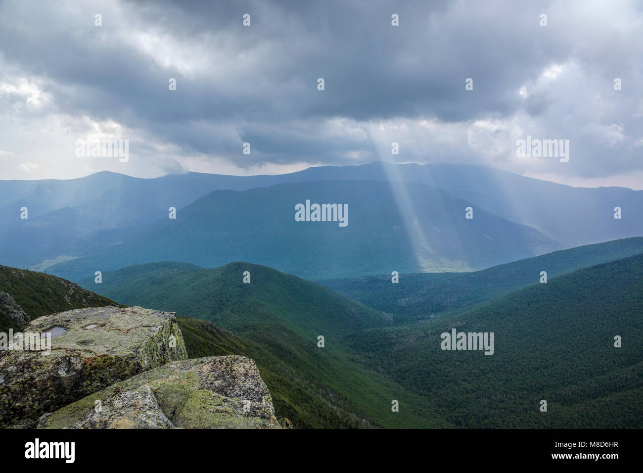 Storm ( rain) clouds engulf Owls Head Mountain from the summit of ...