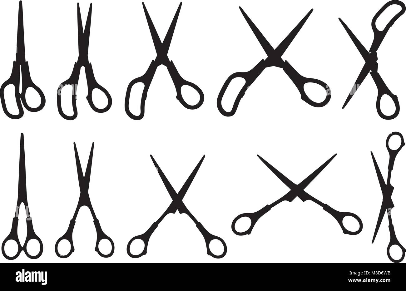 Set of different scissors isolated on white Stock Vector Image & Art ...
