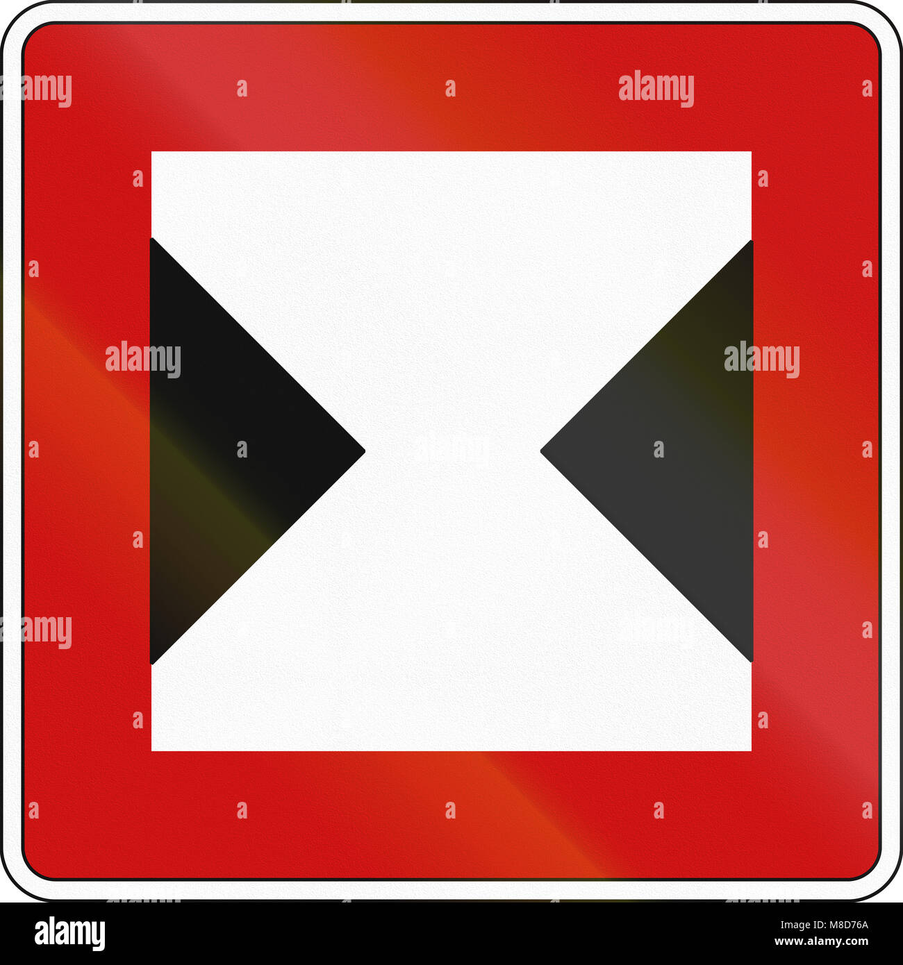 German inland water navigation sign - Limited width of fairway Stock ...