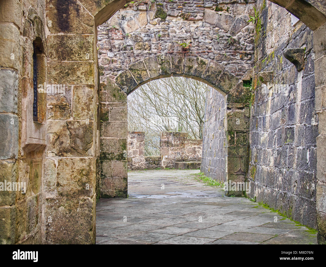 Stone arch in a mediaeval castle Stock Photo - Alamy