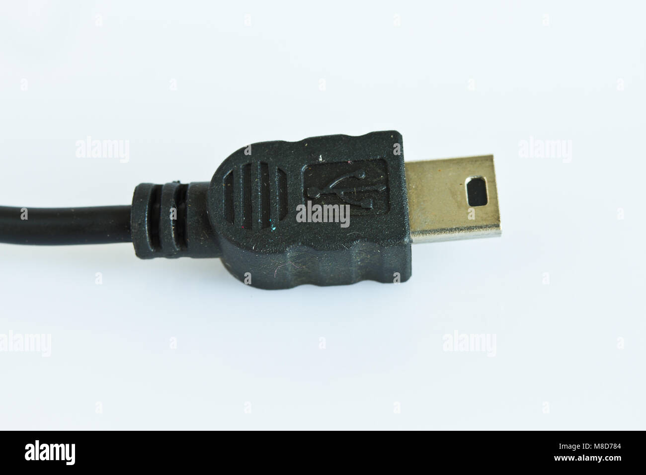 black USB plugs isolated on a white background Stock Photo - Alamy