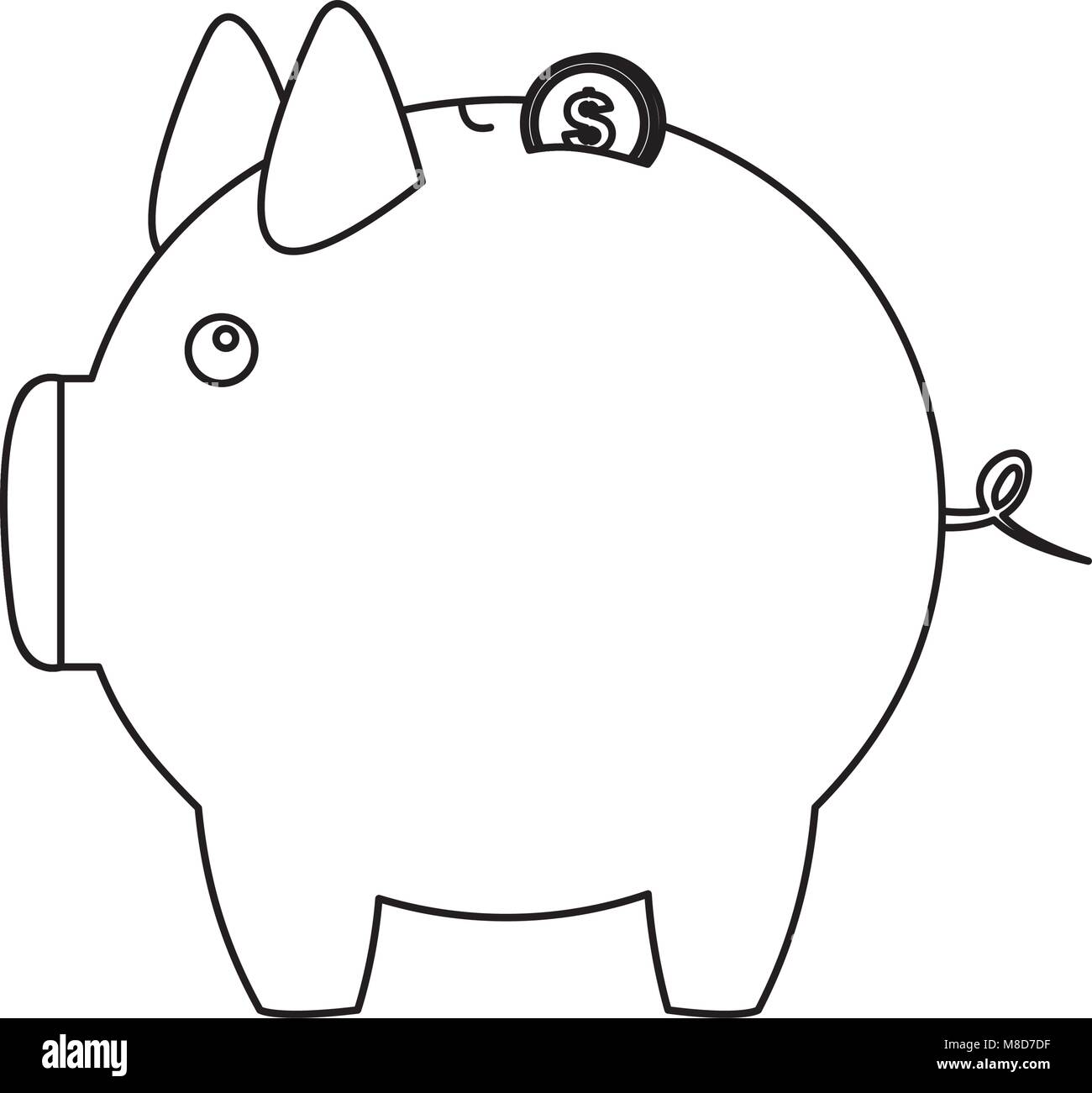 figure pig save coins money Stock Vector Image & Art - Alamy