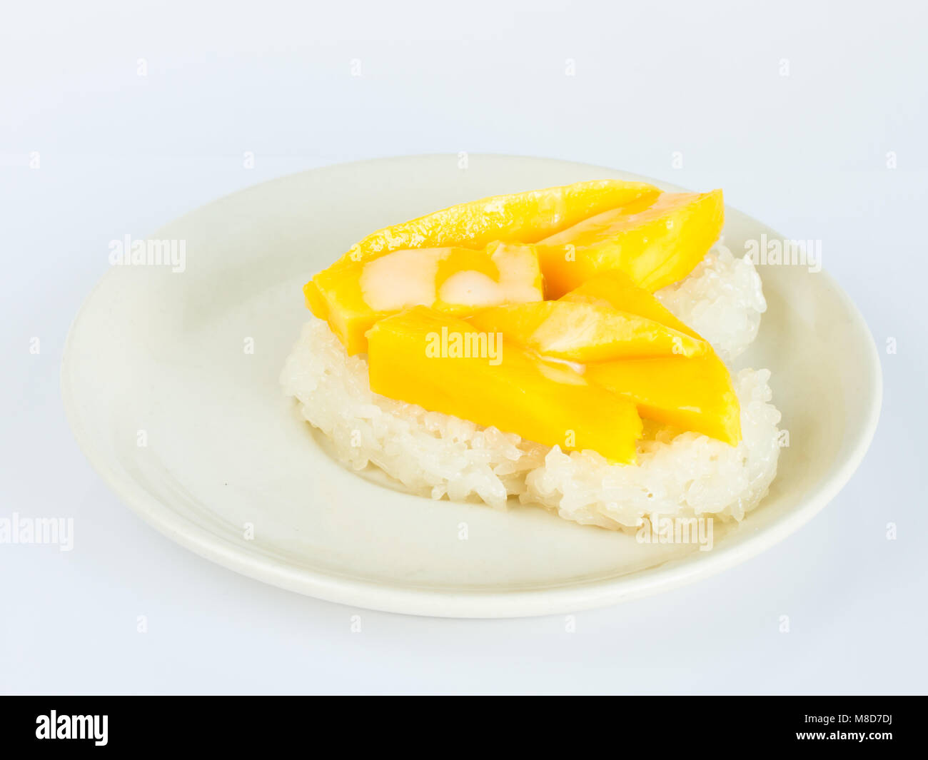 Sticky Rice with Mango on white background Stock Photo - Alamy